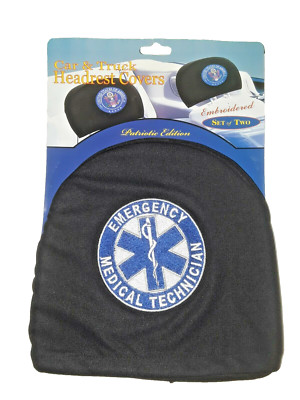 PATRIOTIC HEADREST COVERS -"EMT" EMER. MEDICAL TECH. (Set of 2 ...