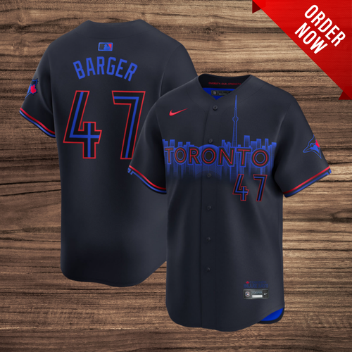 Addison Barger #47 Jays Navy City Connect Stitched Jersey "All Sizes ...