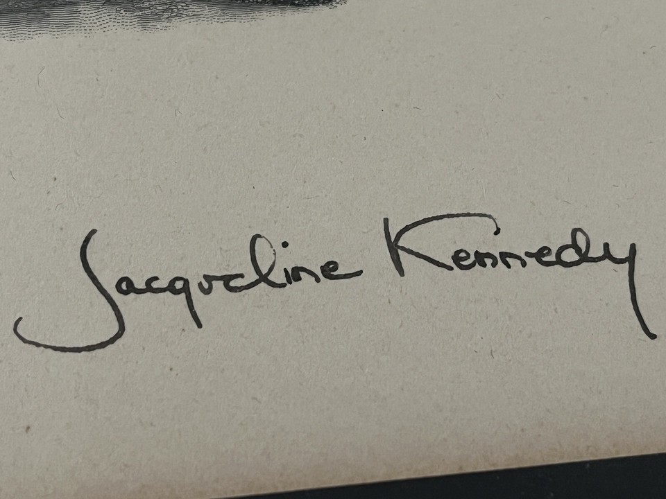 Signed Jacqueline Jackie Kennedy Signed Engraved White House Embossed ...