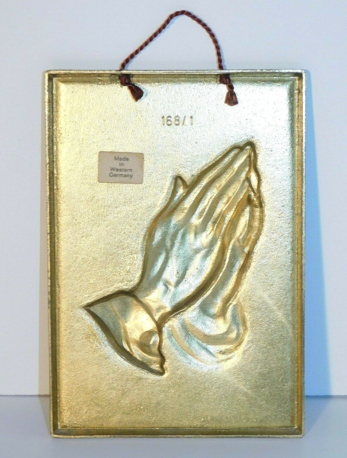 Albrecht Durer "AD" Praying Hands Brass Metal Serenity Plaque W Germany ...