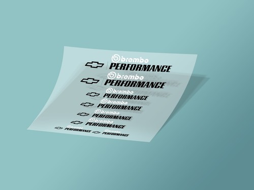 8pcs Chevrolet Performance Brembo Caliper Decal Stickers, Die-Cut Vinyl ...