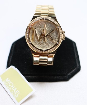 Michael Kors MK7229 Lennox Women's Gold Tone Stainless & Crystal Watch ...