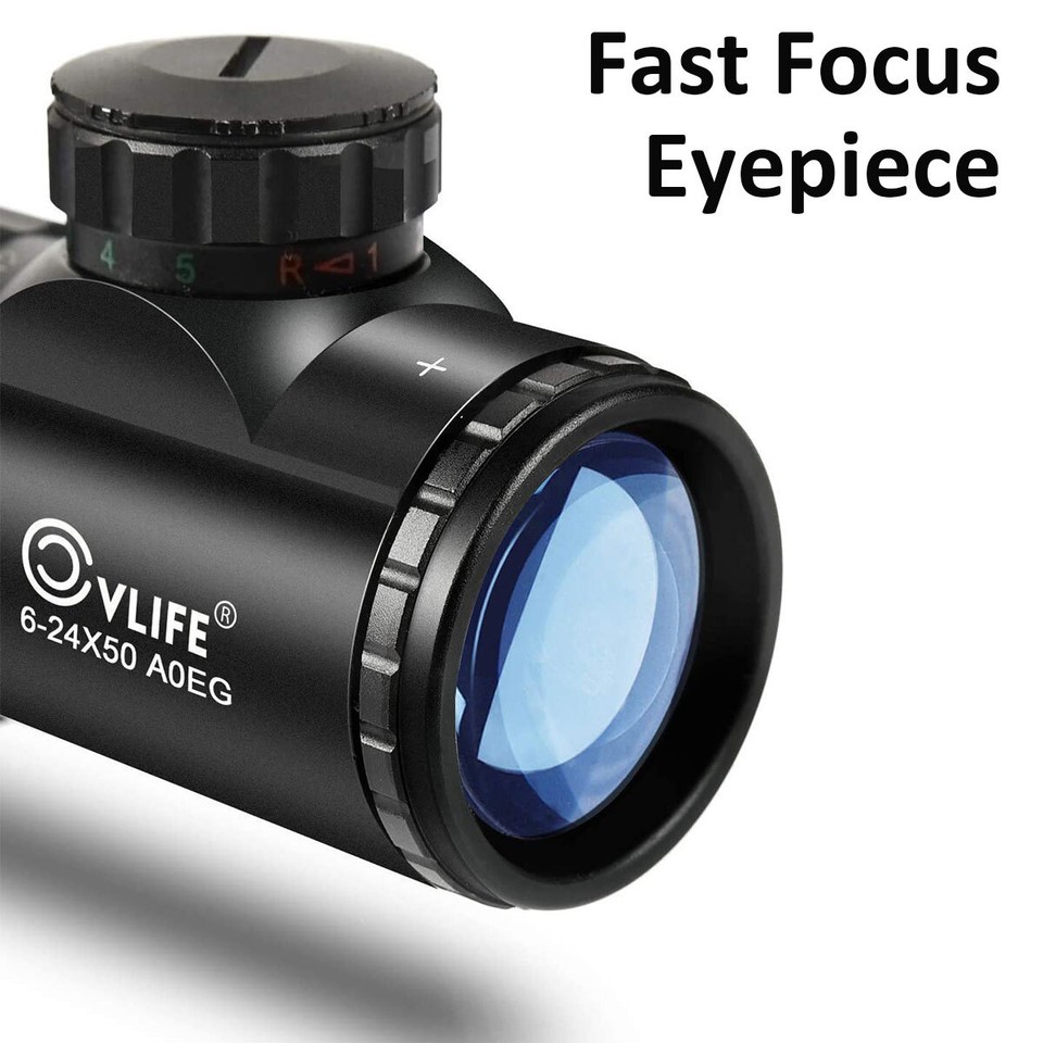 6-24x50 AOE Hunting Rifle Scope Red/Green Mil-dot Illuminated Optical ...