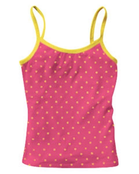 Ladies Tank Top Pink Polka Dot Spaghetti Strap Junior Size S - XL ...