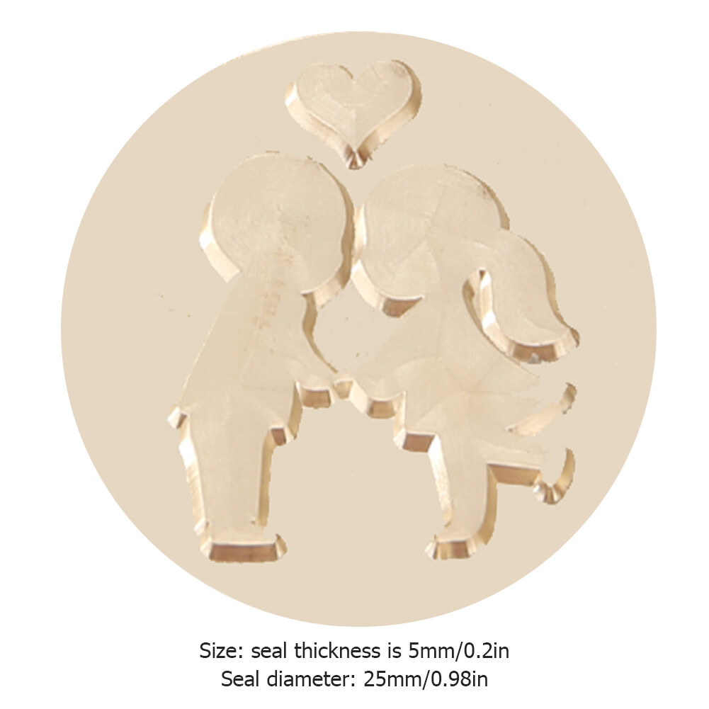 Gold-plated Brass Head Retro DIY Envelope Wax Seal Stamp Decor (G ...