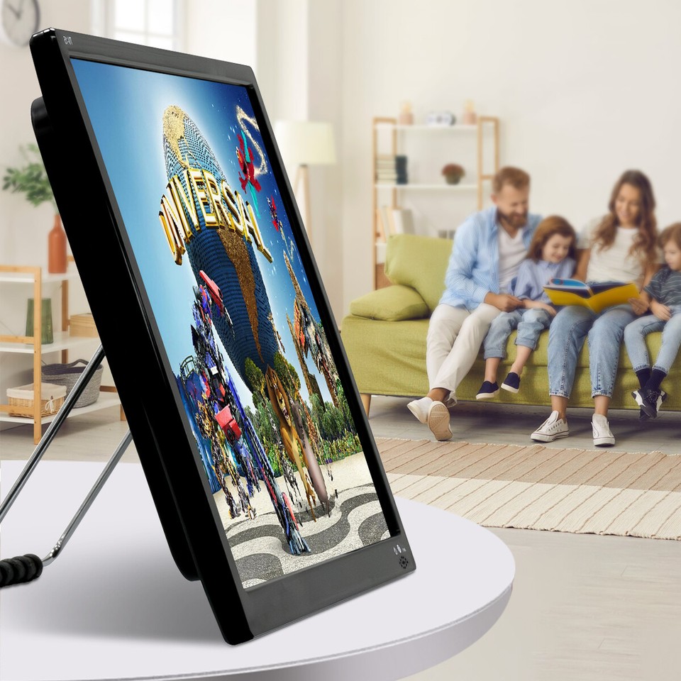15" Portable TV LCD Monitor Battery Powered w/ HDMI USB Micro SD AV ...
