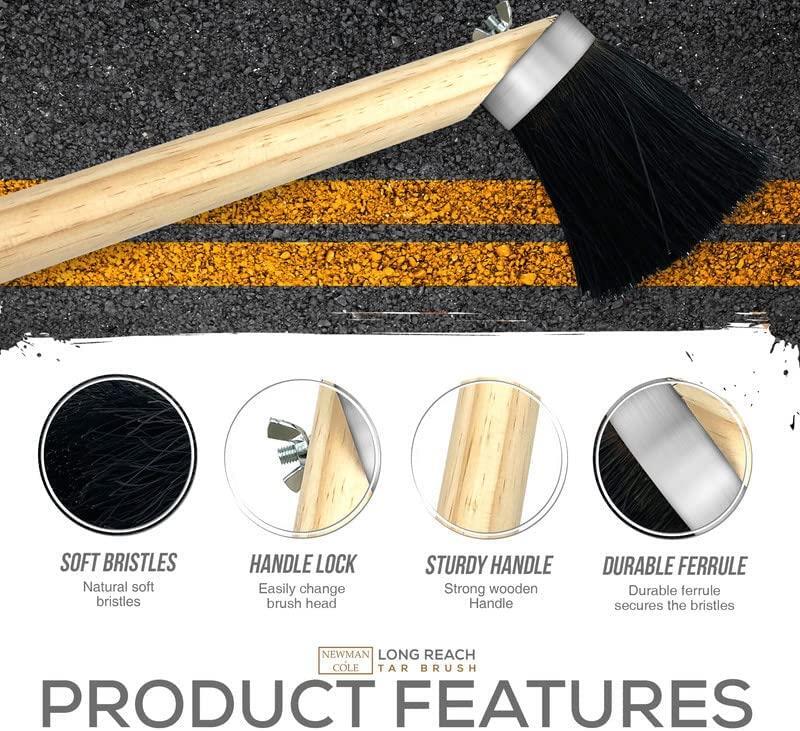 Tar Brush Long Handled Wood 47" Decking Roof Paint Striker Angled Coating Brush | eBay