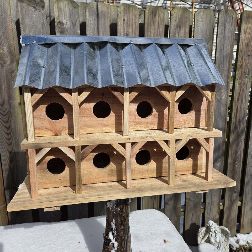 Handmade Cedar Bird House Purple Martin Mulit Unit Double Decker 8 ...