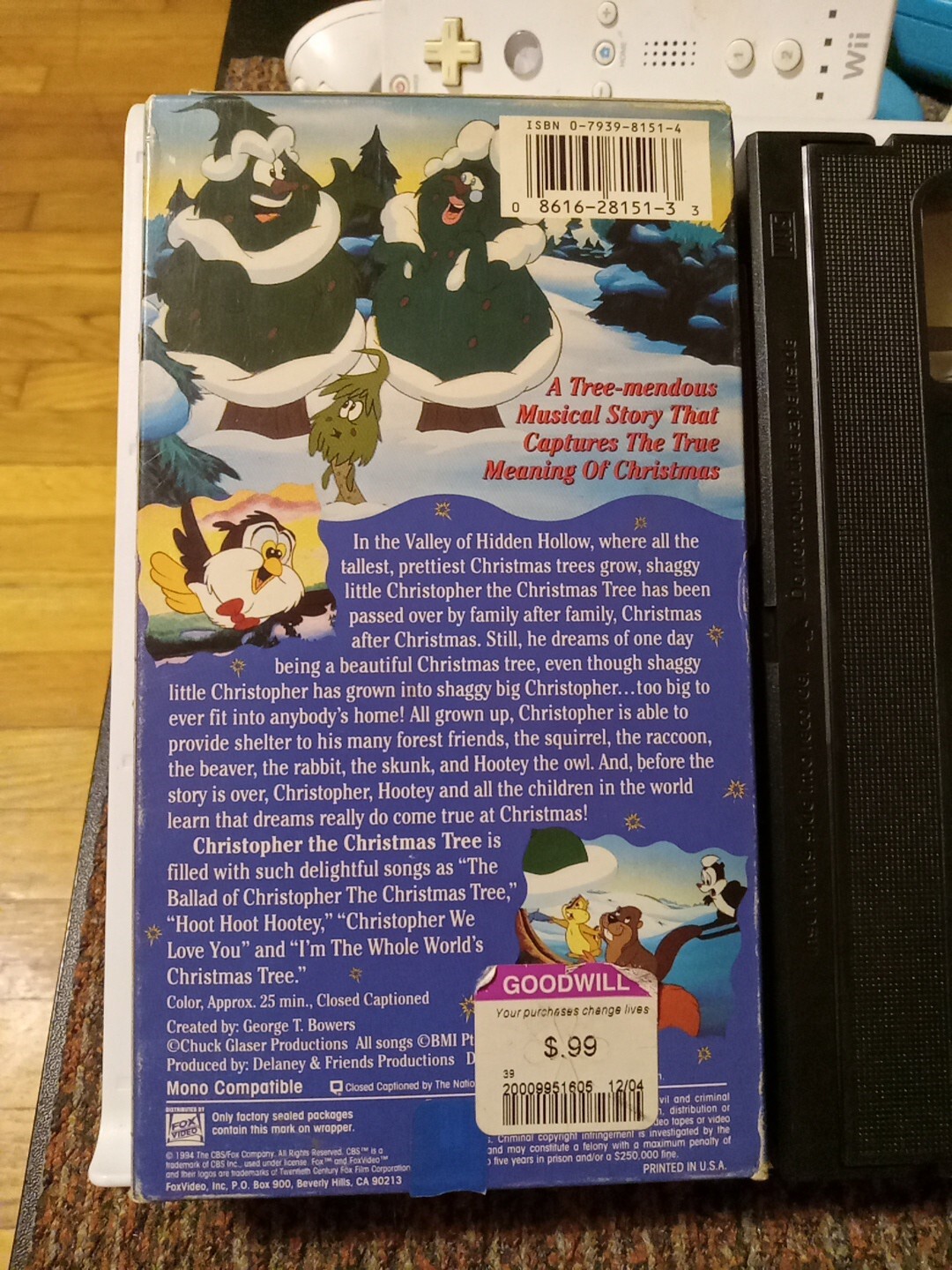 Christopher The Christmas Tree VHS Holiday George T Bowers Animated ...