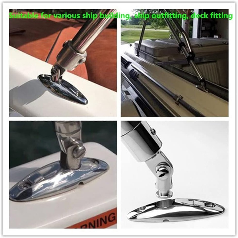Boat Bimini Top Quick Release Swivel Hinge Deck side mount Stainless ...