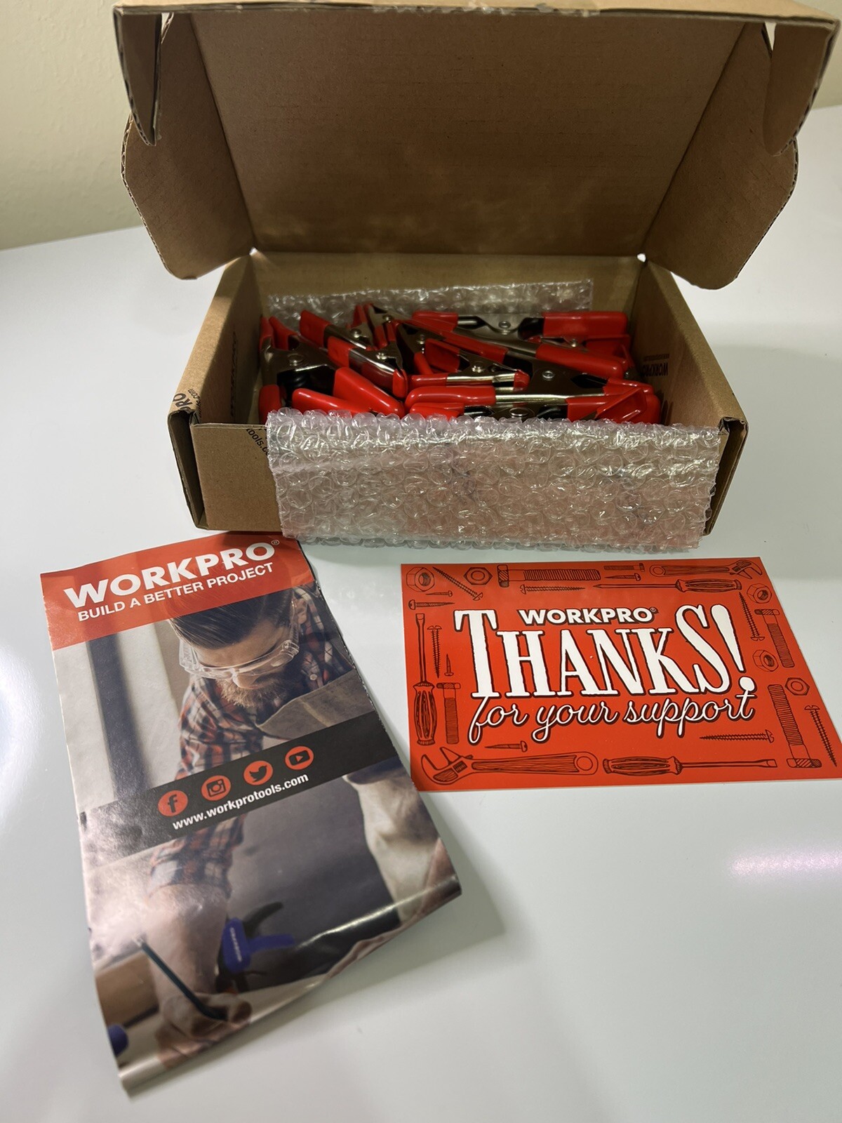 WORKPRO 20-Piece Steel Spring Clamp Set, 15pc 3/4" clamps, 5pc 1" clamps for Woo | eBay