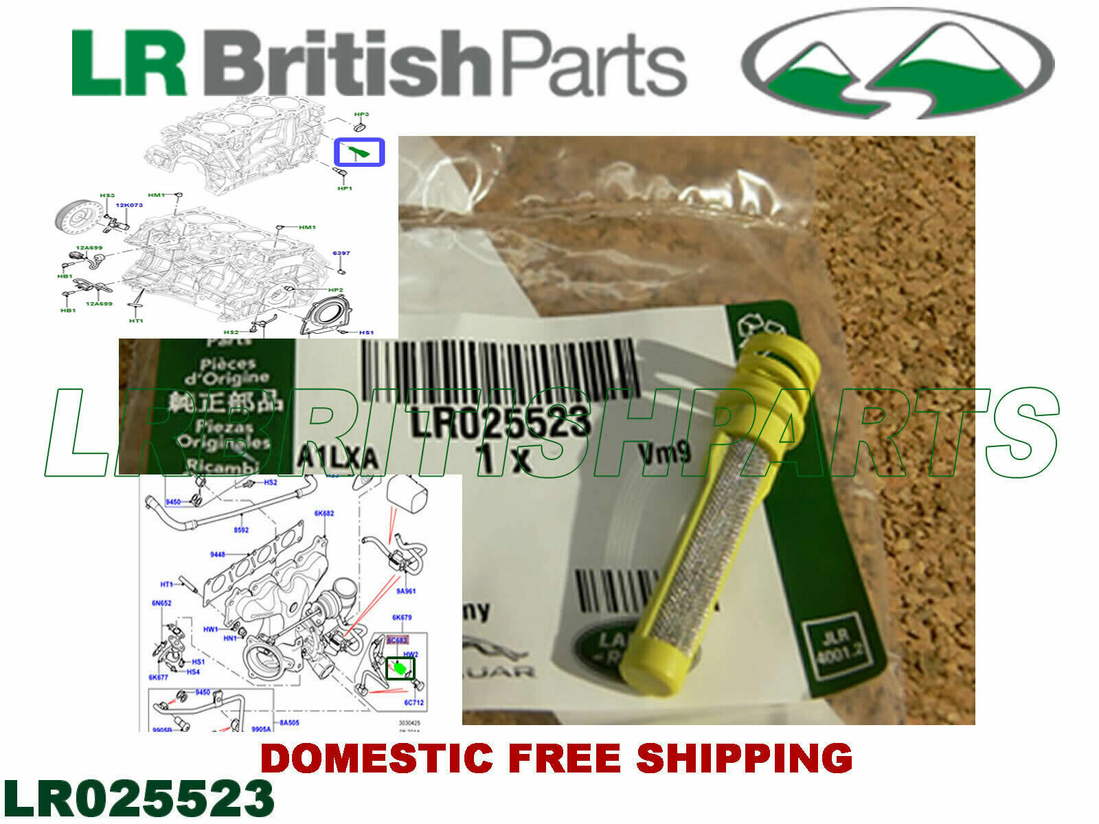 GENUINE LAND ROVER TURBOCHARGER OIL FILTER 2.0L PETROL LR025523 | eBay UK