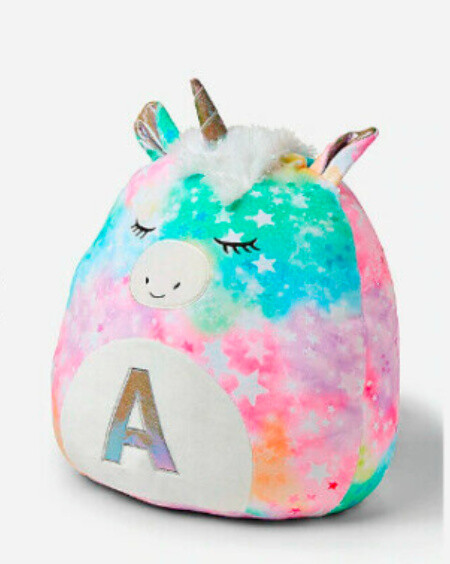 New Justice kellytoy initial unicorn Jumbo 20" Squishmallow pillow Q G ...