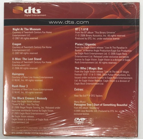 NEW sealed 2008 #12 DTS DVD Ultimate Demonstration Demo Disc | eBay