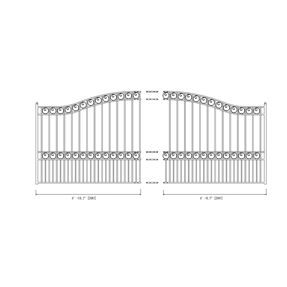 ALEKO Garden Yard Steel Single Sliding 14 ft Gate Paris Style with Gate ...