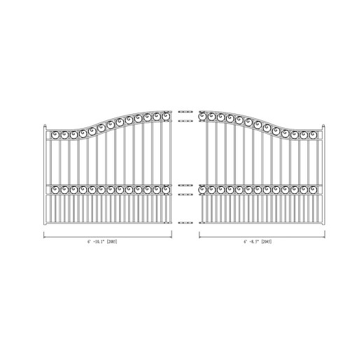 ALEKO Garden Yard Steel Single Sliding 14 ft Gate Paris Style with Gate ...