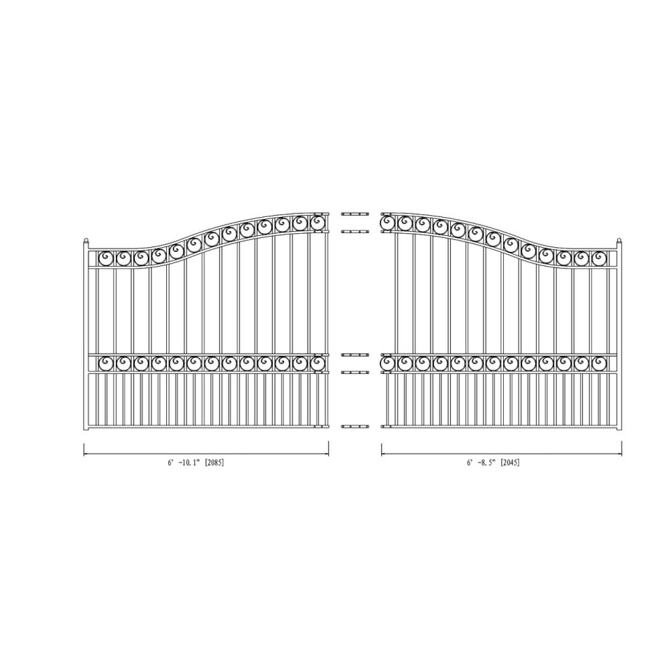 ALEKO Garden Yard Steel Single Sliding 14 ft Gate Paris Style with Gate ...