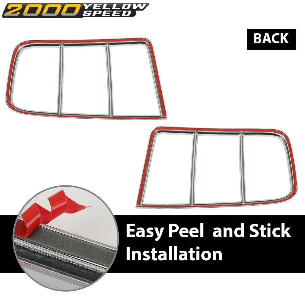 2Pcs Chrome Tail Light Bezel Covers Overlay Fit For 2005-2009 Ford ...