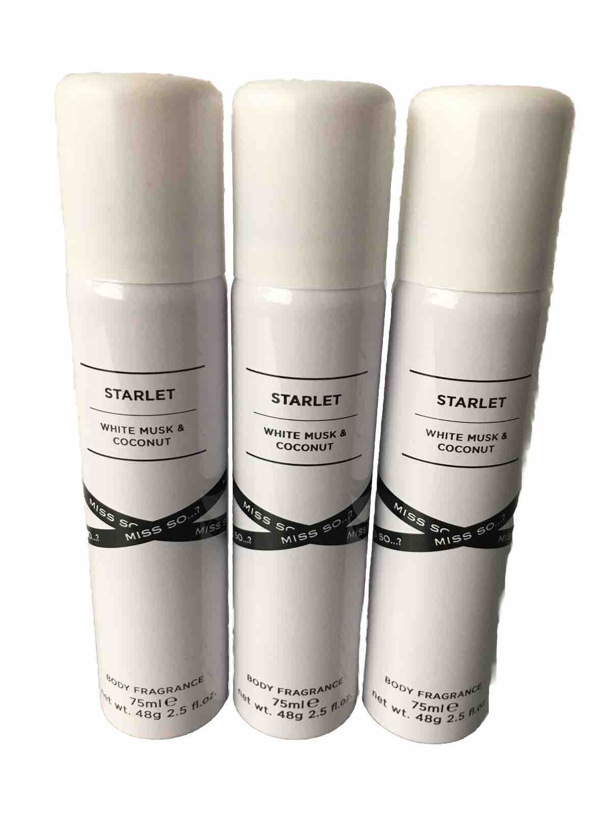 6 X Miss So…? Starlet White Musk & Coconut Body fragrance 6X75ML for sale online | eBay