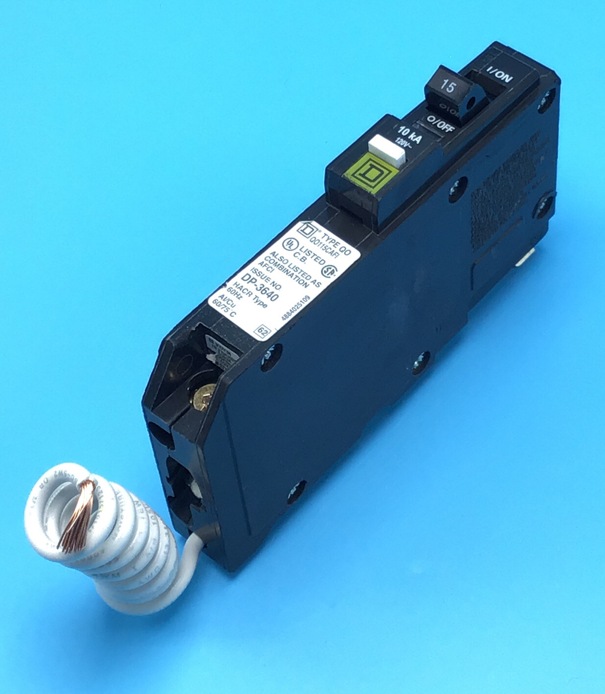 Circuit Breaker Square D QO115CAFI 15 Amp 1 Pole 120V Combo AFCI ...