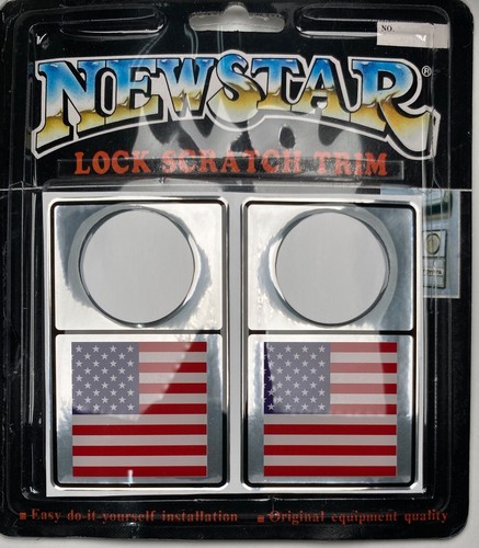 AMERICAN FLAG Door Lock key scratch Guard chrome Trim emblem decals ...