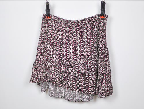 Free People Geometric Red Black A Line Skirt Short Side Zip Women's ...