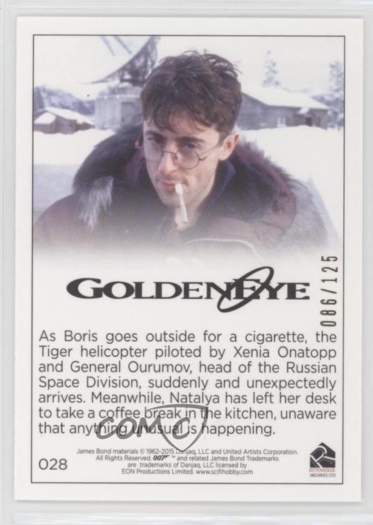 2015 James Bond: Archives Edition GoldenEye Gold /125 Boris Grishenko ...