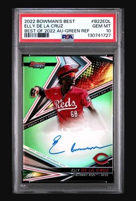 2022 Bowman's Best Elly De La Cruz Auto Green Refractor GEM MINT 10 ...