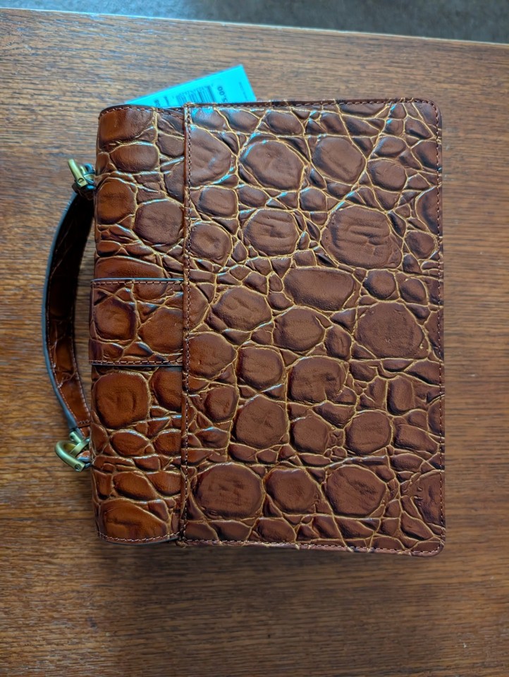 NWT Brahmin New Hallie Cider Brown Barnard Leather Handbag / Purse | eBay