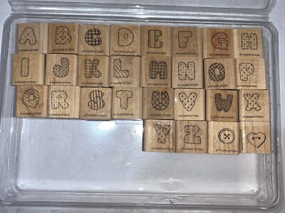 Stampin Up ~ Stitched Alphabet Rubber Stamp Set 28 Pieces | eBay