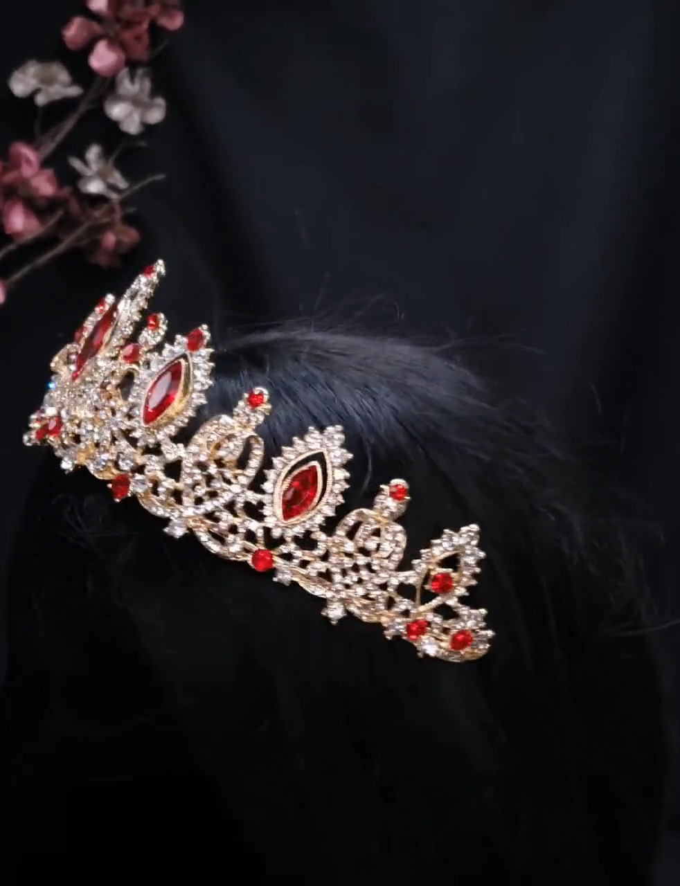 Queen of hearts Red Gold Tiara Crown Princess Queen bridal diadem | eBay