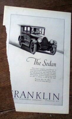 1923 FRANKLIN 6 The SEDAN, Syracuse NY 101220 Print Ad | eBay