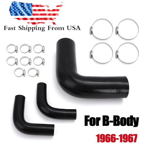 For B-Body Gas Fuel Tank Filler Neck Hoses Clamps Kit Black Hoses Fits ...