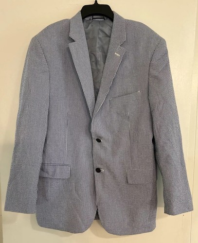 Nautica Seersucker Blazer Jacket Sport Coat Blue Men Size 42R | eBay