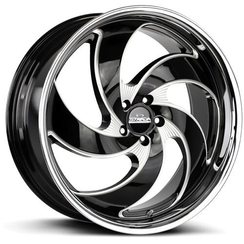 (4) Strada C05 Retro 5 20x8.5 5x5" +15mm Black/Milled/SSL Wheels Rims ...