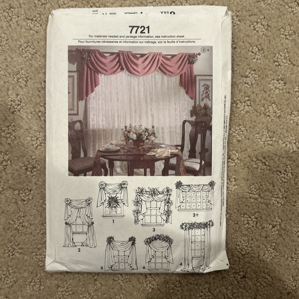 UNCUT Sewing Pattern-Simplicity Abbie's Jiffy 6 Pack-7721-Valance ...