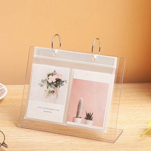Pocket Photo Album Flip-up Acrylic Mini Display Stand with 34/68 ...