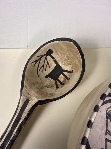 Rare Vintage Anasazi “Ancient Ones” Style Flaming Desert Bowl & Spoon ...