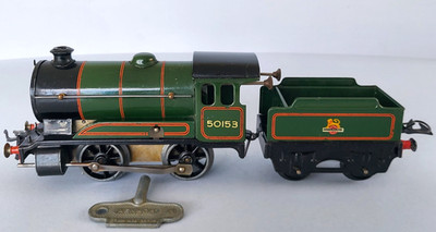 O Gauge HORNBY TRAINS Clockwork Type 51 Locomotive & Tender B.R. 50153 ...