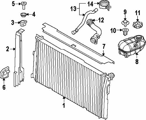 BMW 17117596923 Genuine OEM Factory Original Radiator Bracket Sleeve ...