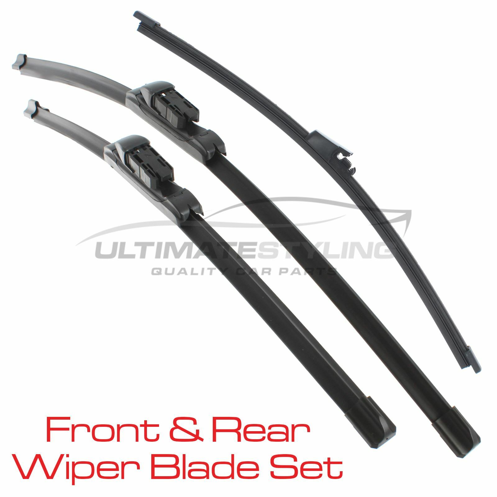 Front Wiper Blades & Rear Wiper Blade Set VW Golf Mk5 Hatchback 2005-6/ ...
