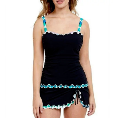 Profile by Gottex Women Swim Tankini Skirt 10 12 14 16 36D 38D 40D Blue Ruffle | eBay