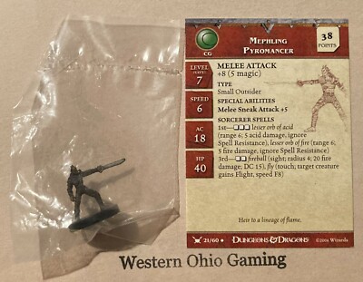 D&D Miniatures Mephling Pyromancer #21/60 NEW War Drums Dungeons ...