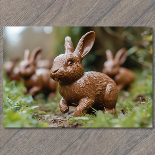 Art Print Easter Chocolate Rabbits Racing In Field Festive Candy ...
