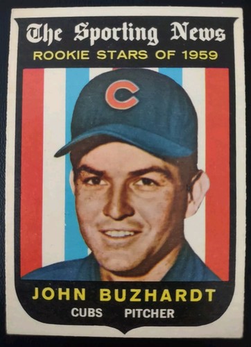 John Buzhardt (RC), Chicago Cubs 1959 Topps Sporting News Rookie Stars ...