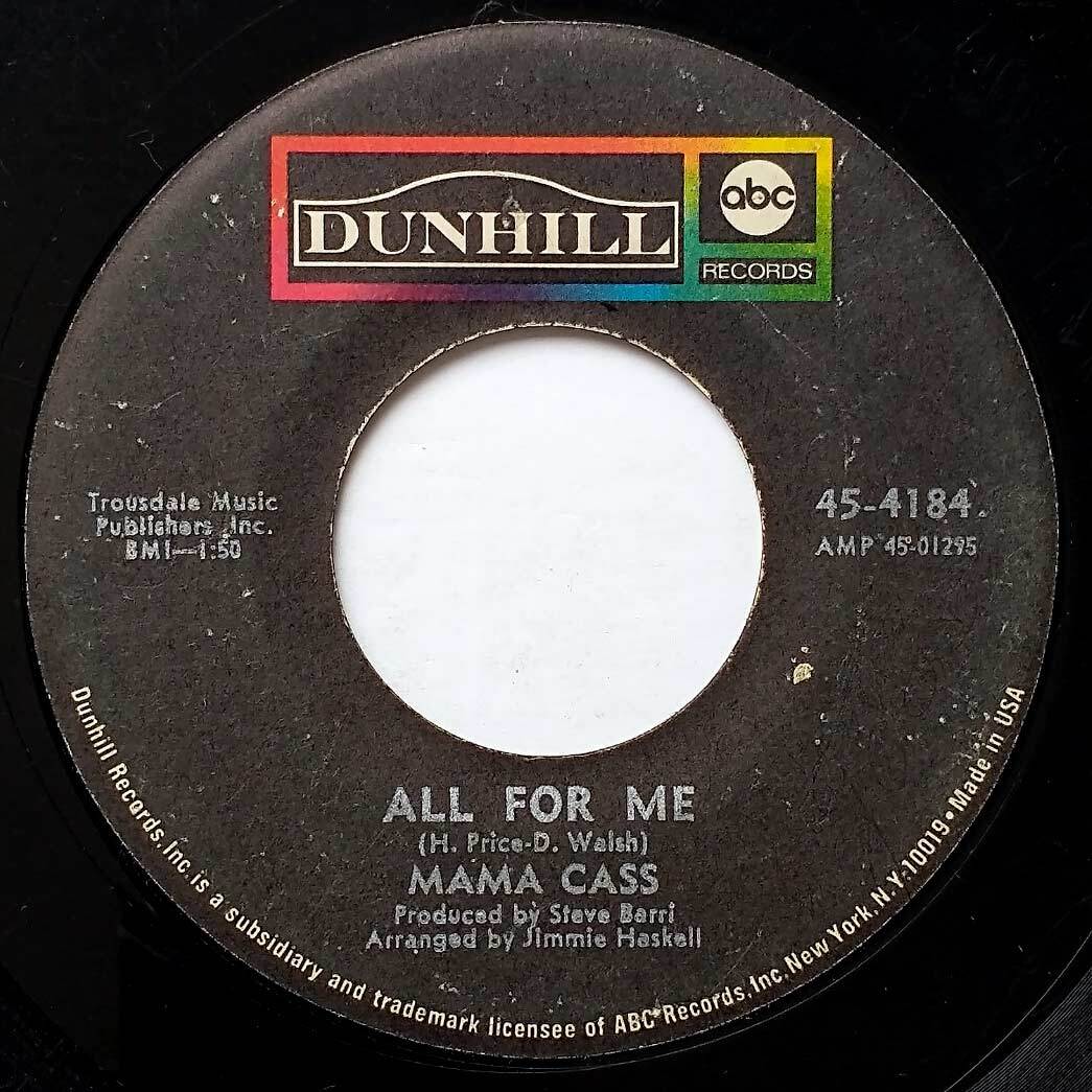 Mama Cass: Move In A Little Closer, Baby / All For Me [7" 45 rpm Single ...