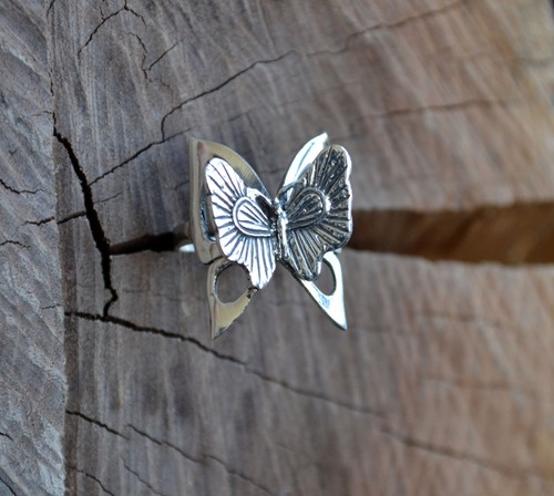 Butterfly ring, sterling silver ring, silver butterfly ring, size 5.75 ...