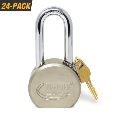 Premier Padlock Solid Steel Commercial Gate Keyed Padlock (24-Pack ...