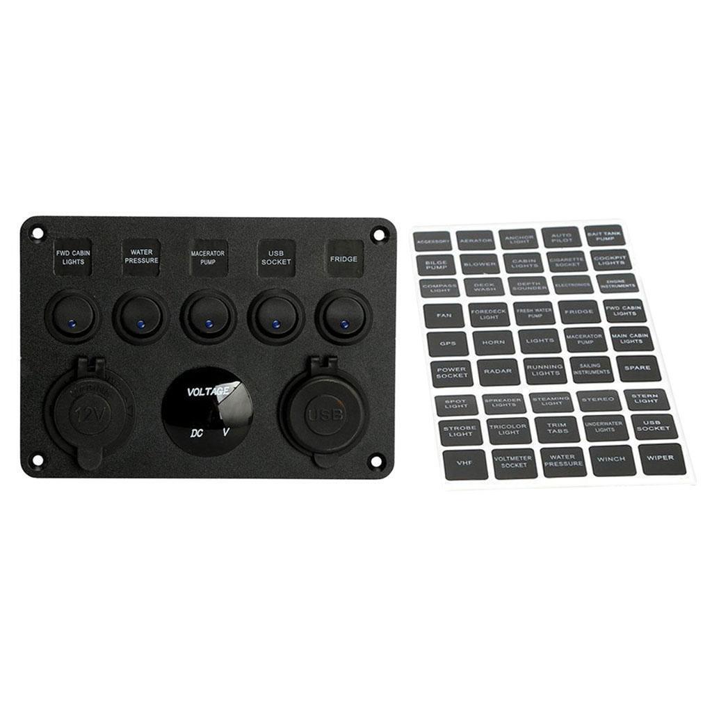 5 Gang Rocker Switch aterproof Pre- Switch / Dual USB 12V | eBay