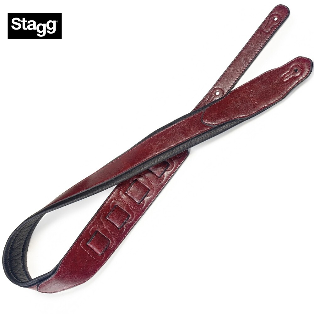 Stagg SPFL 40 RED Red Padded Leather-Style Adjustable Guitar Strap | eBay